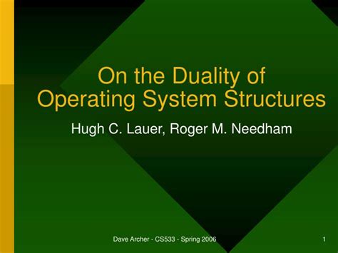 Ppt On The Duality Of Operating System Structures Powerpoint Presentation Id279028
