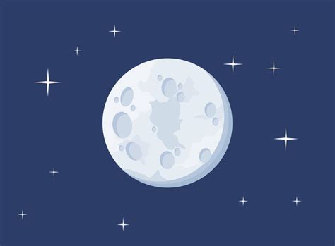 Luna Llena O Planeta Con Fondo De Estrella En El Cielo Nocturno Azul