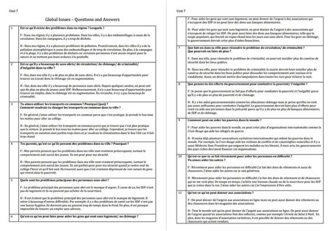 Unit 7 Questions And Model Answers Laprofdefrancais