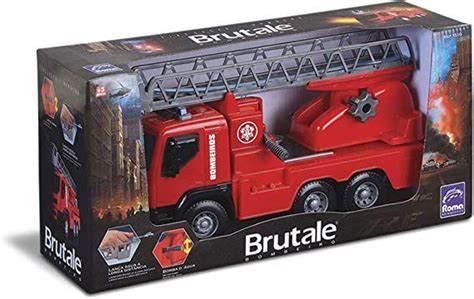 Carro de Bombeiro Brutale Lança Agua da Roma Brinquedos Ref 1510
