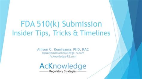 Fda 510 K Submission Tips And Best Practices