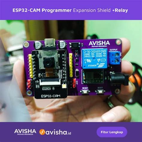jual esp32 cam programmer shield esp32 cam relay and protection