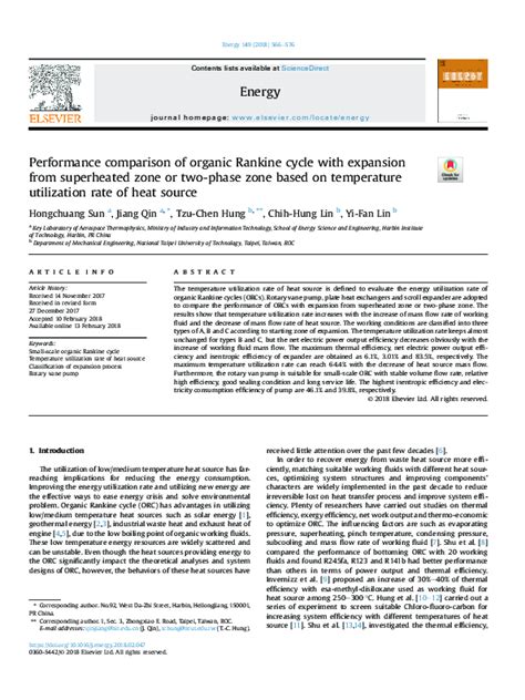 Pdf Performance Comparison Of Organic Rankine Cycles Integrated With Solar Based Combined