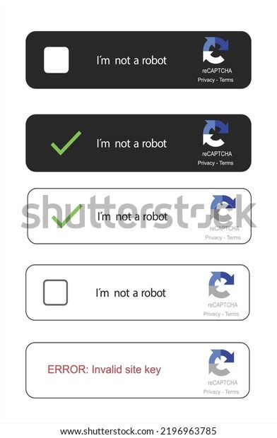 Black White Captcha Icon Not Robot Stock Vector Royalty Free