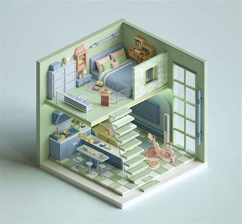 近期c4d零基础课程小房间案例优秀作业 c4d蜂巢计划 87