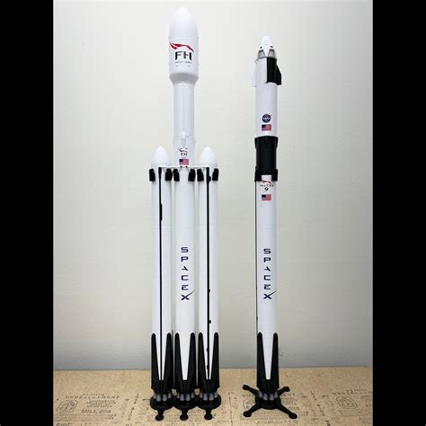 2 Models Set SpaceX Falcon 9 Demo 2 And Falcon Heavy 1 72 Etsy