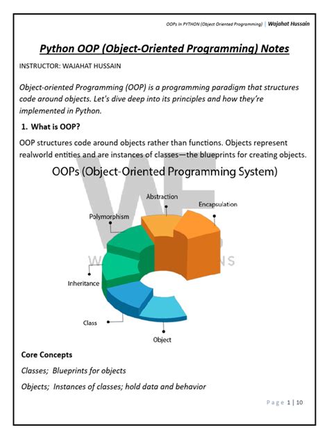 Python Oops Explaination Pdf Class Computer Programming Object