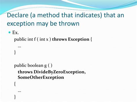 PPT Exceptions Exception Handling PowerPoint Presentation Free
