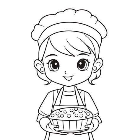 베이킹 소녀 색칠 페이지 아이들을위한 색칠 페이지 개요 스케치 드로잉 벡터 베이커 드로잉 베이커 개요 베이커 스케치 Png 일러스트 및 벡터 에 대한 무료 다운로드