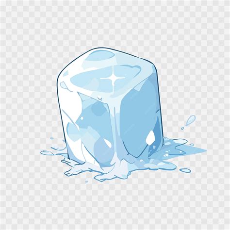 透明な背景に隔離された氷の立方体や断片 冷凍されたブロック 北極の雪 Premium Ai生成ベクトル画像
