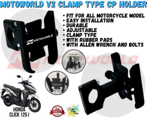 Motor Cp Holder For Honda Click I Motoworld V Clamp Type Cellphone Holder Lazada Ph