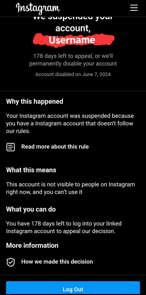 My Instagram Account Was Suspended And I Wasnt Even Given The Option