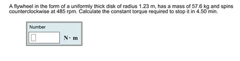 solved a flywheel in the form of a uniformly thick disk of radius 1 23