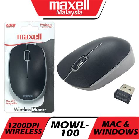 Maxell MOWL 100 1200 DPI Ergonomic Design Wireless 2 4 GHz Mouse MAC