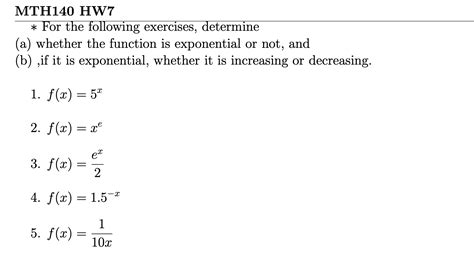Solved MTH HW For The Following Exercises Determine A Chegg