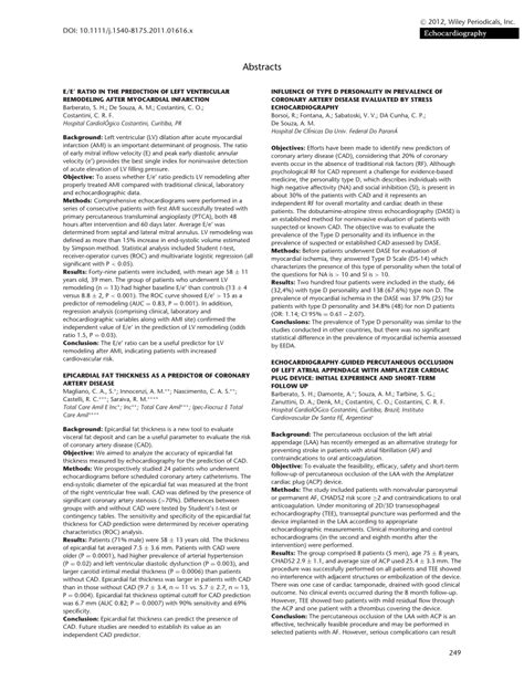 Pdf Left Ventricular Diastolic Function And Left Atrium Function In Patients With Chagas