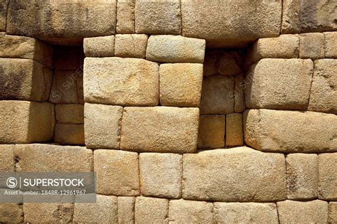 Wall Of A House Ruins Inca City Of Machu Picchu UNESCO World