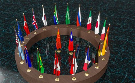 Flags G20 Membership Concept Of The G20 Summit Or Meeting G20