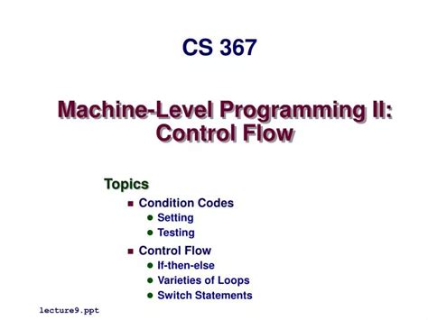 Ppt Machine Level Programming Ii Control Flow Powerpoint Presentation Id3991276