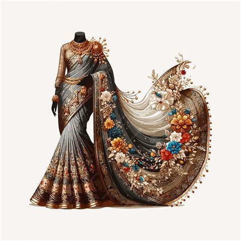 Premium Vector Fashion Saree Logo Design With Women Figure Template