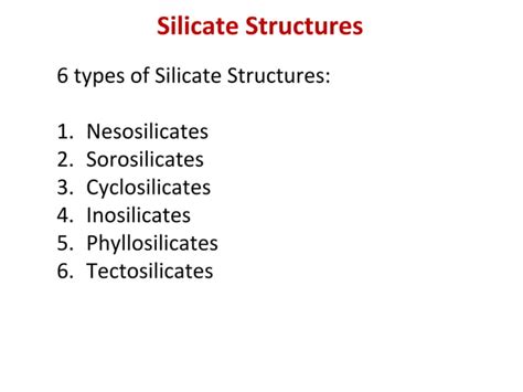 Silicate Structurespdf Chemistry Science