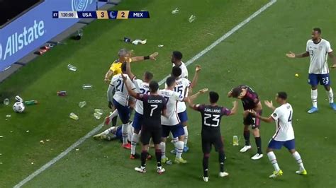 Soccer Player Got Hit By A Water Bottle Thrown By The Crowds R