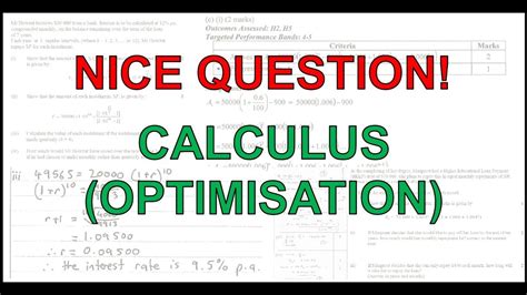 Hsc Year 12 Advanced 2u Nice Question Calculus Optimisation