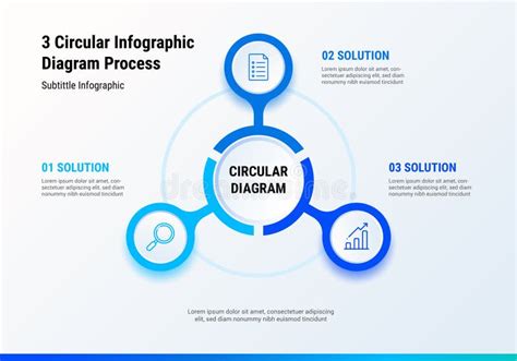 3 Circular Infographic Diagram Process Flowchart Template Stock Vector