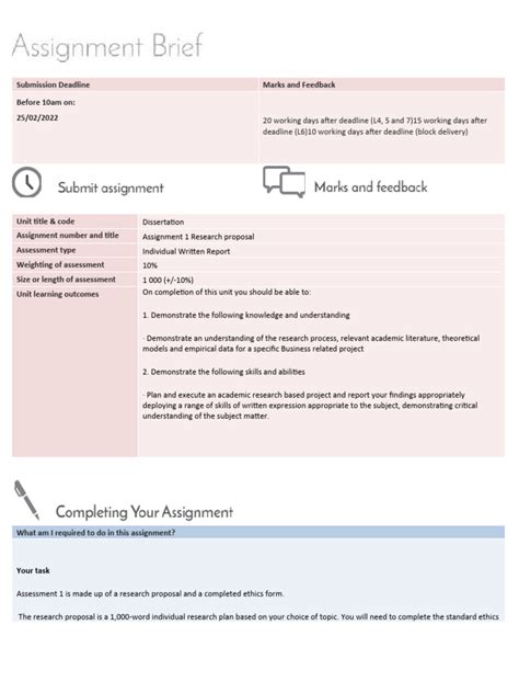 Dissertation Assignment 1 Main Brief Pdf Methodology Cognition