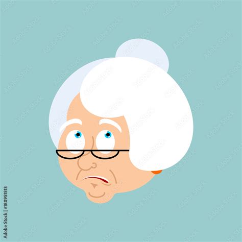 Grandmother Confused Emotions Face Grandma Is Perplexed Emoji Old
