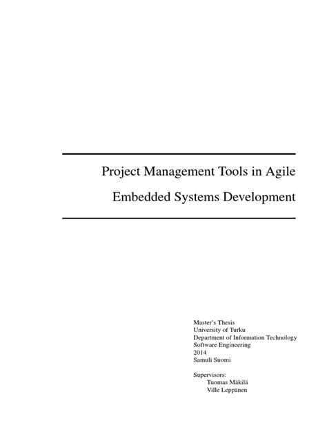project management tools in agile embedded systems development pdf