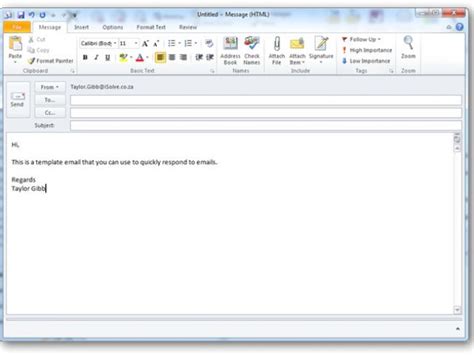 Creating An Email Template In Outlook 2010 How To Create And Use Templates In Outlook 2010