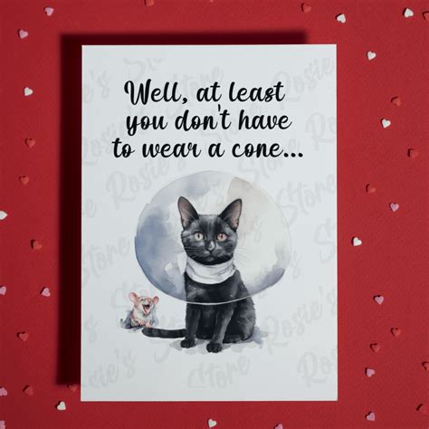 Get Well Greeting Card Well At Least You Dont Have To Wear A Cone