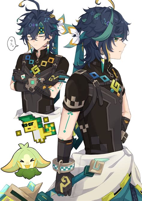 Kinich Ajaw And Yumkasaurus Genshin Impact Drawn By Nya Inuha