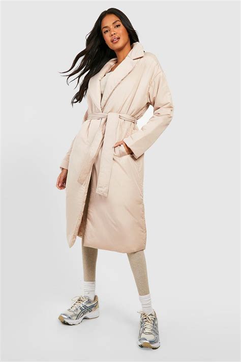 Padded Trench Coat Boohoo