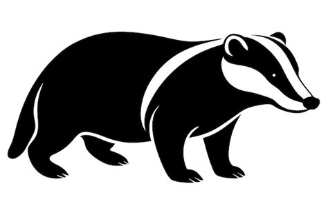Badger Silhouette Vector Illustration Premium Ai Generated Vector