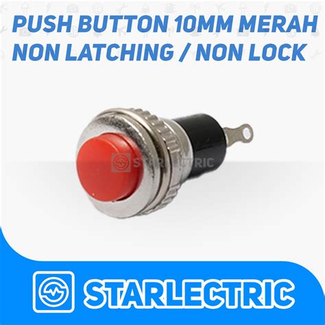Jual Tombol Push Button Switch Push On Reset 10mm Merah Non Latching