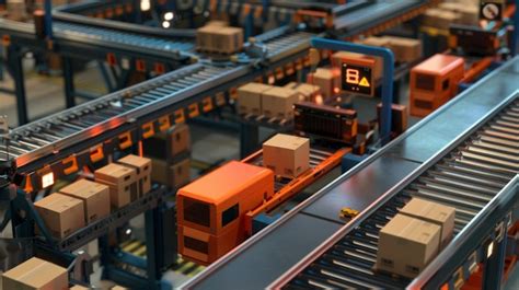 A Package Scanning Assembly Line In A Warehouse Showing Efficiency And
