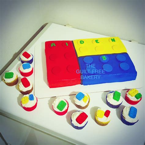 Lego Blocks Cake And Cupcakes Lego Blocks Cake Cupcake Cakes How To