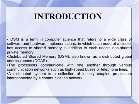 Distributed Shared Memory Shyam Soni Odp