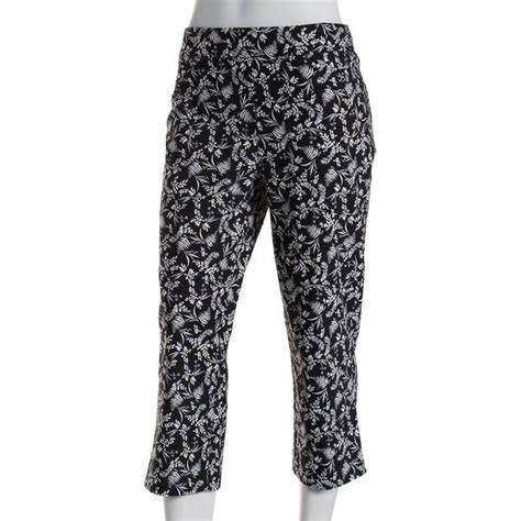Womens Briggs Leaf Floral Basic Millennium Capri Pants Boscovs