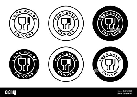 Food Grade Silicone Icon Logo Sign Vector Outline In Black And White