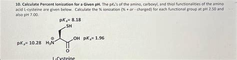 Solved Calculate Percent Ionization For A Given PH The Chegg Com