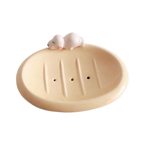Piaybook Bathroom Accessories Cute Ceramic Soap Box Creative Hotel