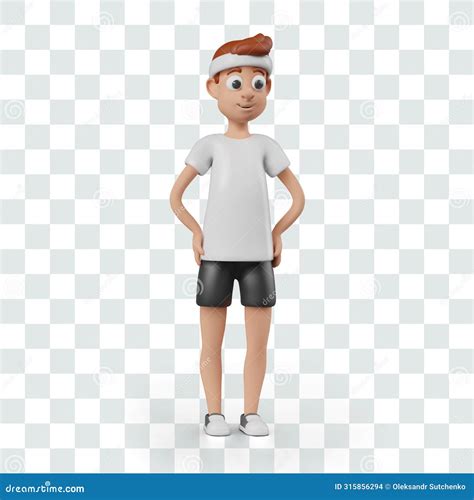 Vector Man In Sportswear Stands With His Hands At His Sides Male Character Stock Vector