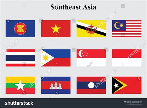 Set Flag Icon Southeast Asia Eps Stock Vector Royalty Free 2299531497