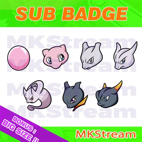 Artstation Twitch Sub Badges Pokemon Mew Evolution Pack Artworks