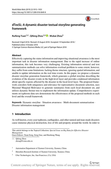 dtexsl a dynamic disaster textual storyline generating framework