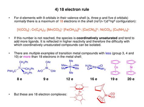 Ppt Lecture 23 Coordination Chemistry 1 Electron Counting In Transition Metal Complexes
