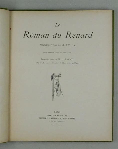 Le Roman Du Renard Illustrations De A Vimar Adaptation Pour La